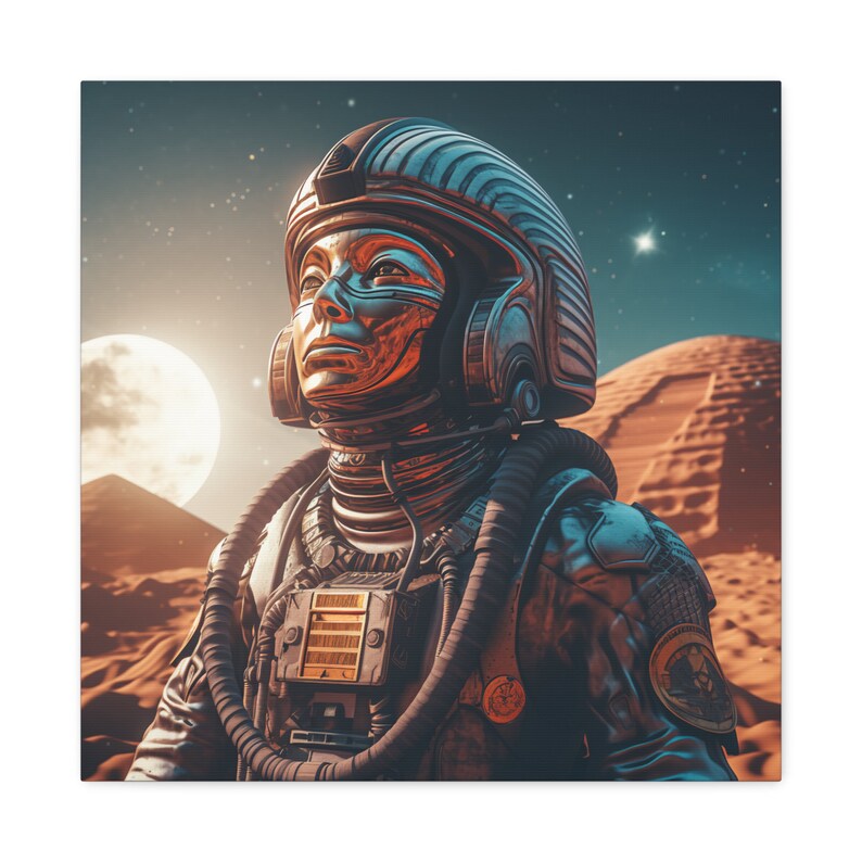 Ancient Egyptian Astronaut, Canvas Wall Art, Trippy Astronaut - Etsy