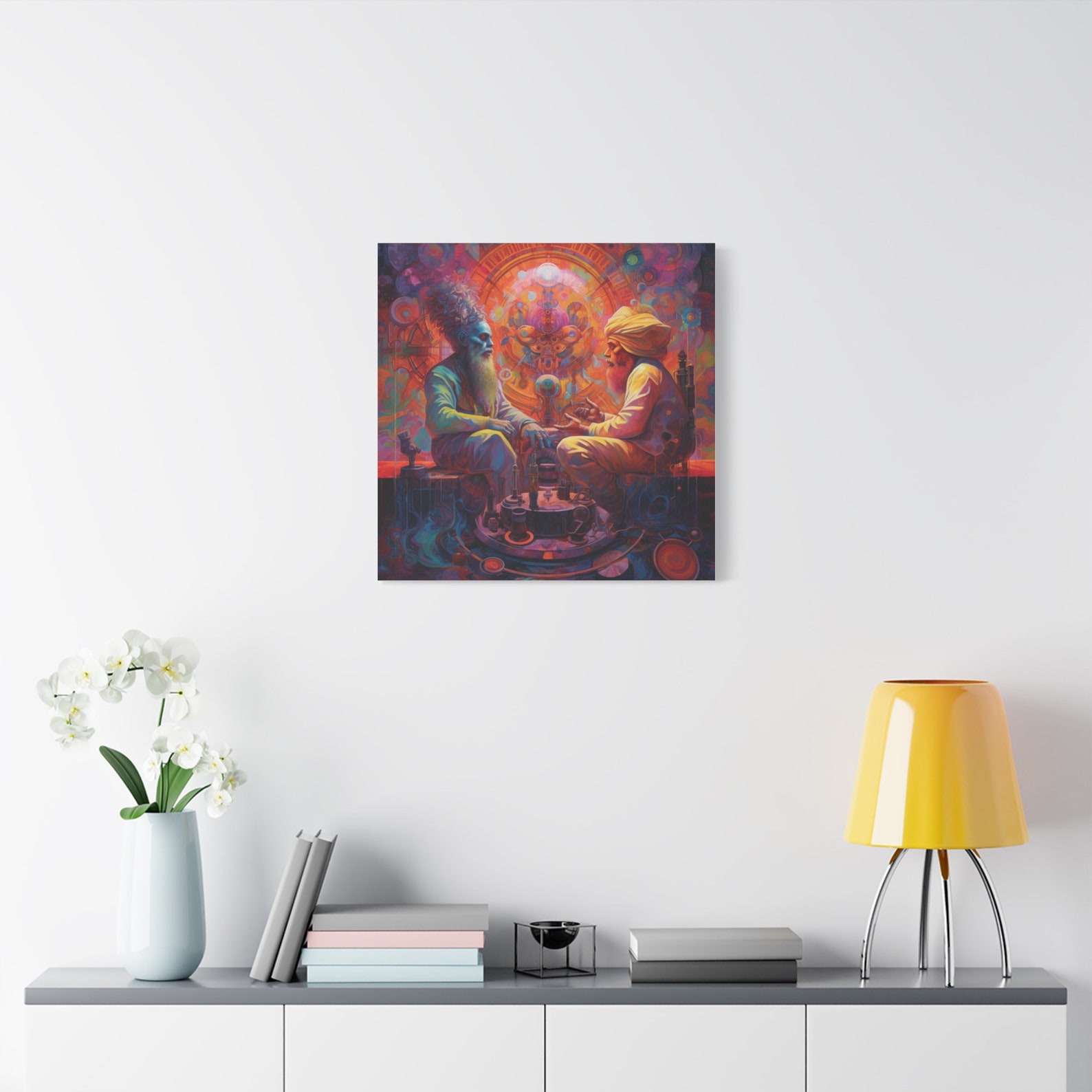 Psychedelic Art, Humans Bonding Art, Wisdom, Color Pop Art Canvas Art ...