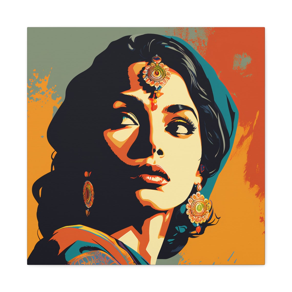 Indian Pop Art, South Asian Wall Art, Vedic Art, Desi Canvas, Indian ...