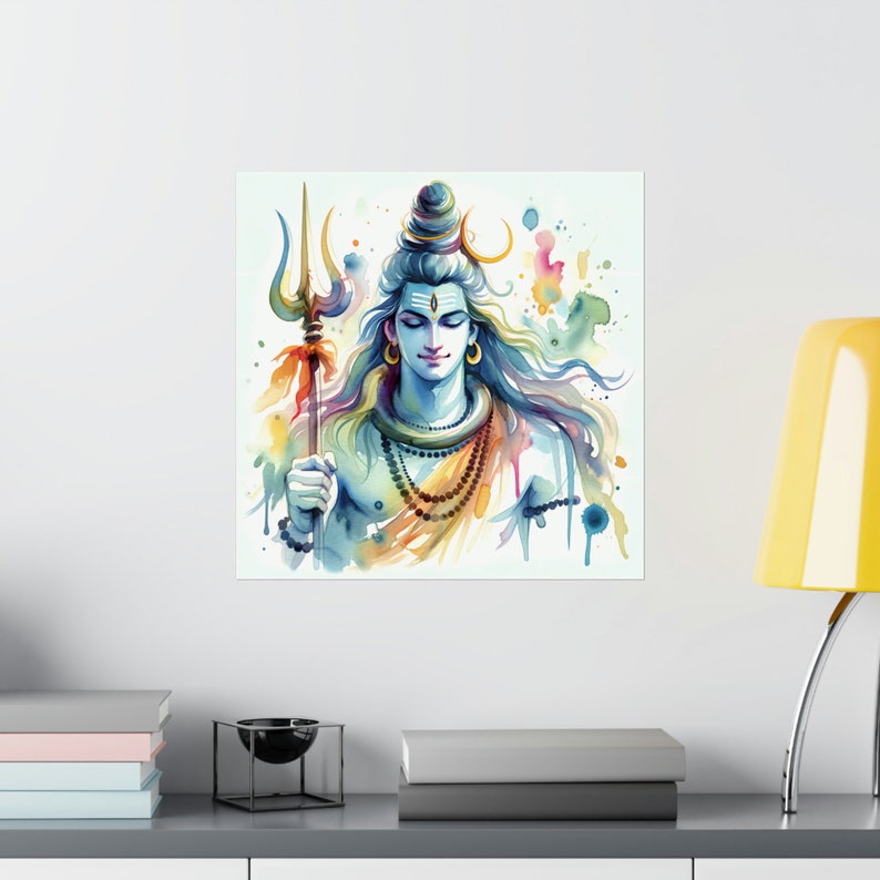 Hindu God Shiva Matte Vertical Poster, Shiva Wall Art, Poster, Adiyogi ...