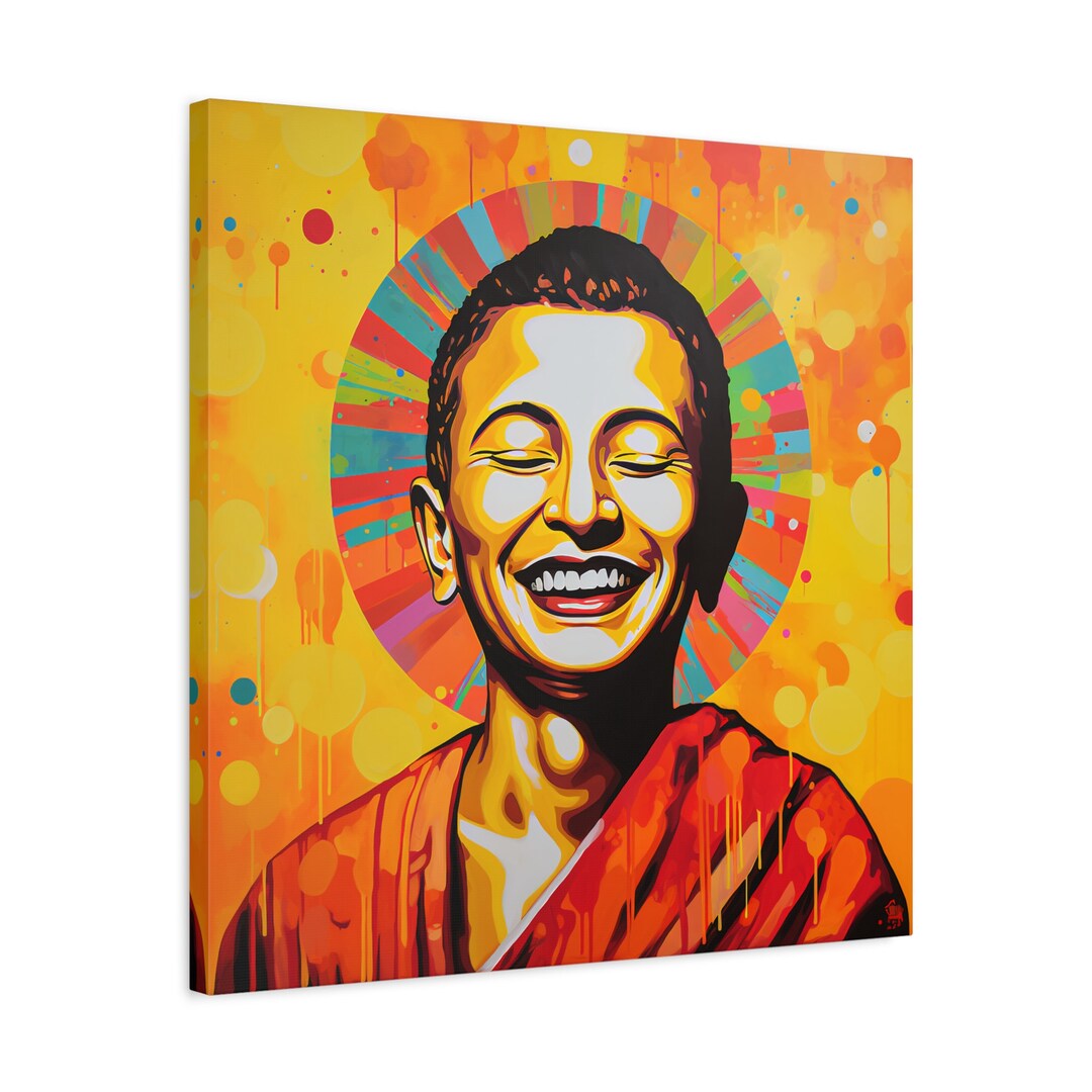 Happy Monk Psychedelic Art, Canvas Art, Happy Buddha, Spiritual Pop Art ...