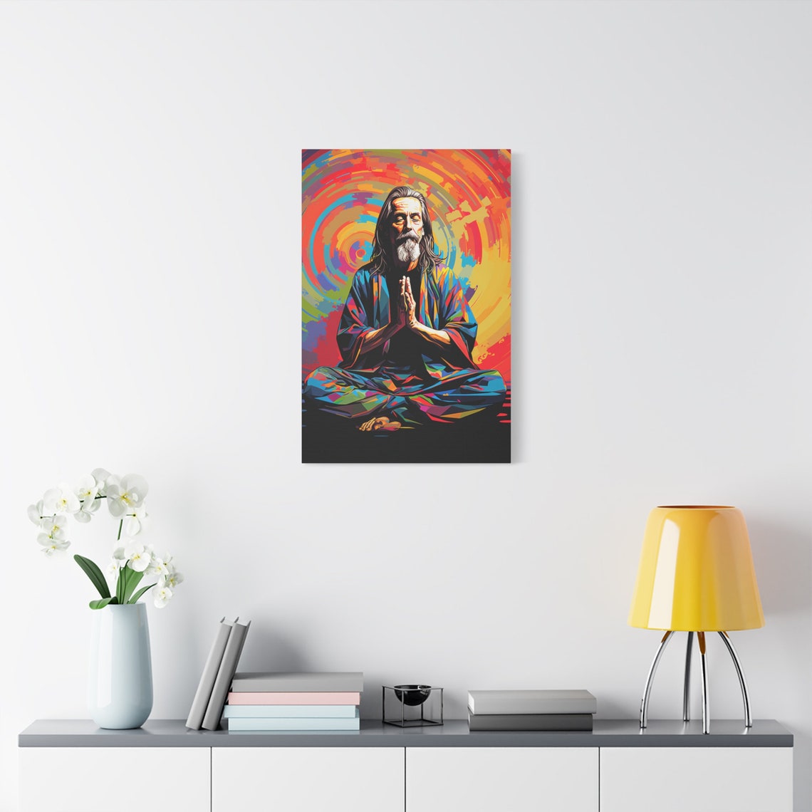 Alan Watts Art, Alan Watts Meditating, Canvas Art, Psychedelic Alan ...