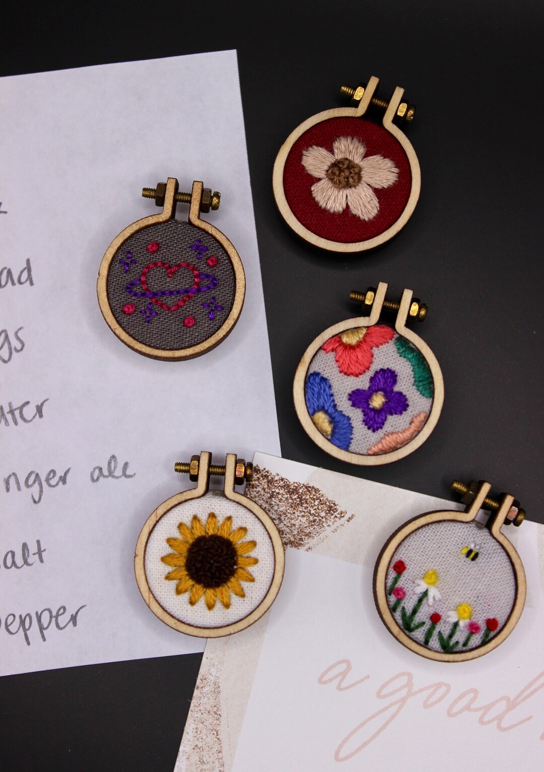 Mini Embroidery Magnet - Etsy