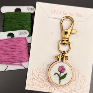 Mini Embroidery Keychain - Etsy