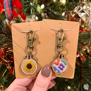 Mini Embroidery Keychain - Etsy