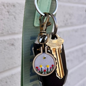 Mini Embroidery Keychain - Etsy