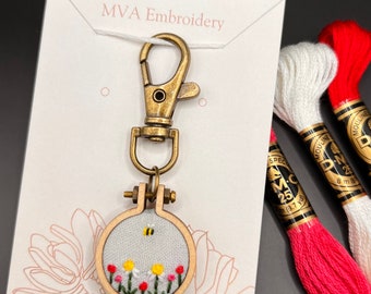 Mini Embroidery Keychain - Etsy