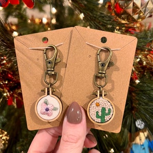 Mini Embroidery Keychain - Etsy