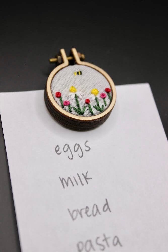 Mini Embroidery Magnet - Etsy