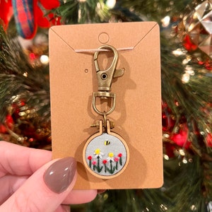 Mini Embroidery Keychain - Etsy