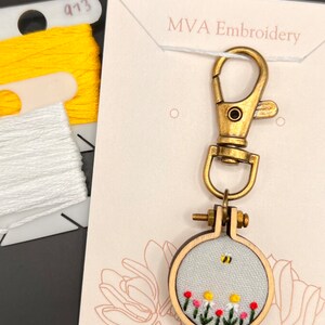 Mini Embroidery Keychain - Etsy