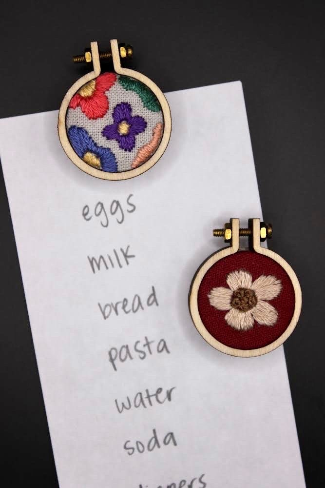 Mini Embroidery Magnet - Etsy