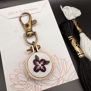 Mini Embroidery Keychain - Etsy