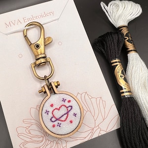 Mini Embroidery Keychain - Etsy