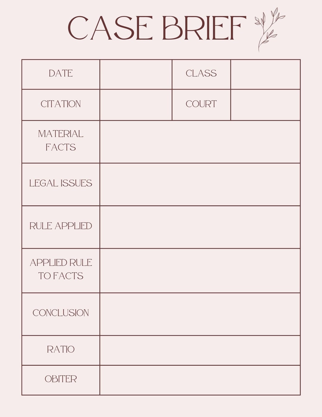 Law Student Case Brief IRAC Style Case Notes - Etsy