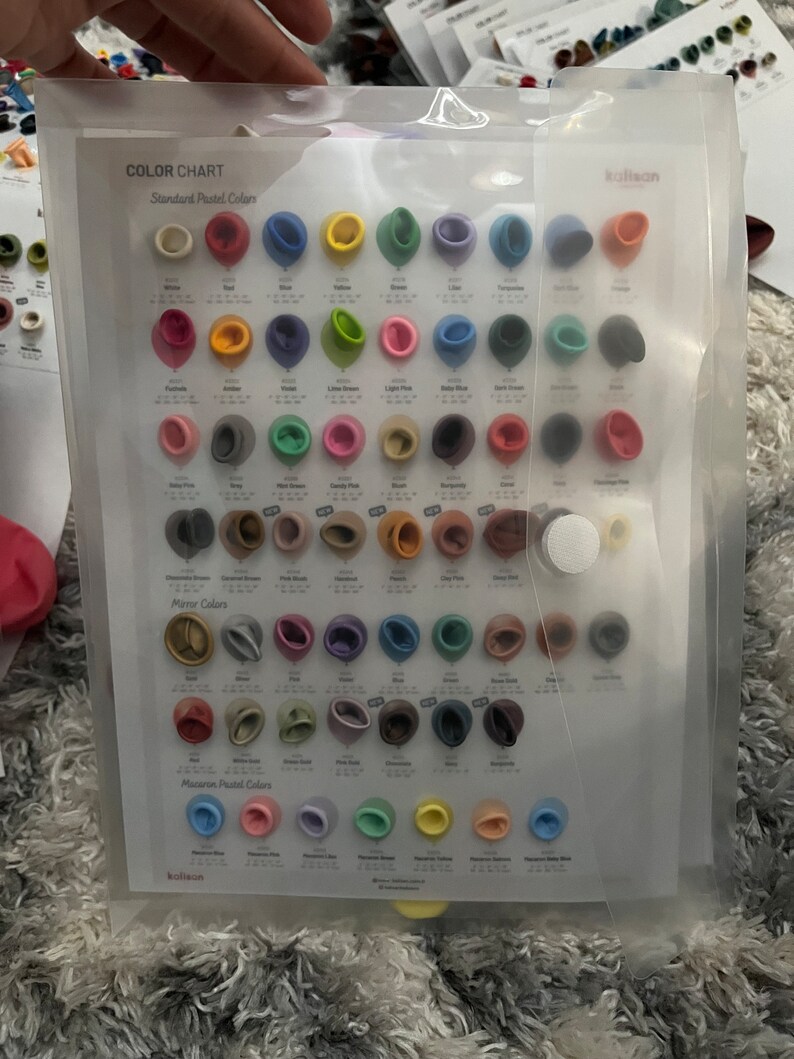 Kalisan Color Chart W/balloons - Etsy