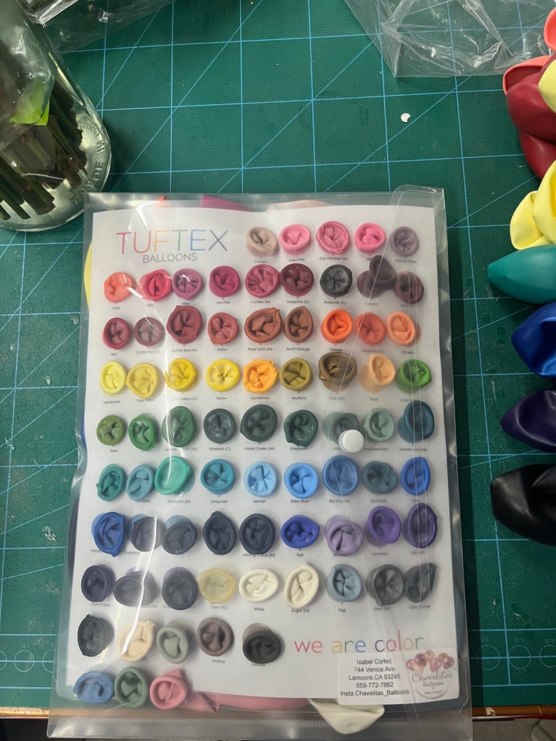 Tuftex Color Chart With 12 Balloons New Colors Included - Etsy
