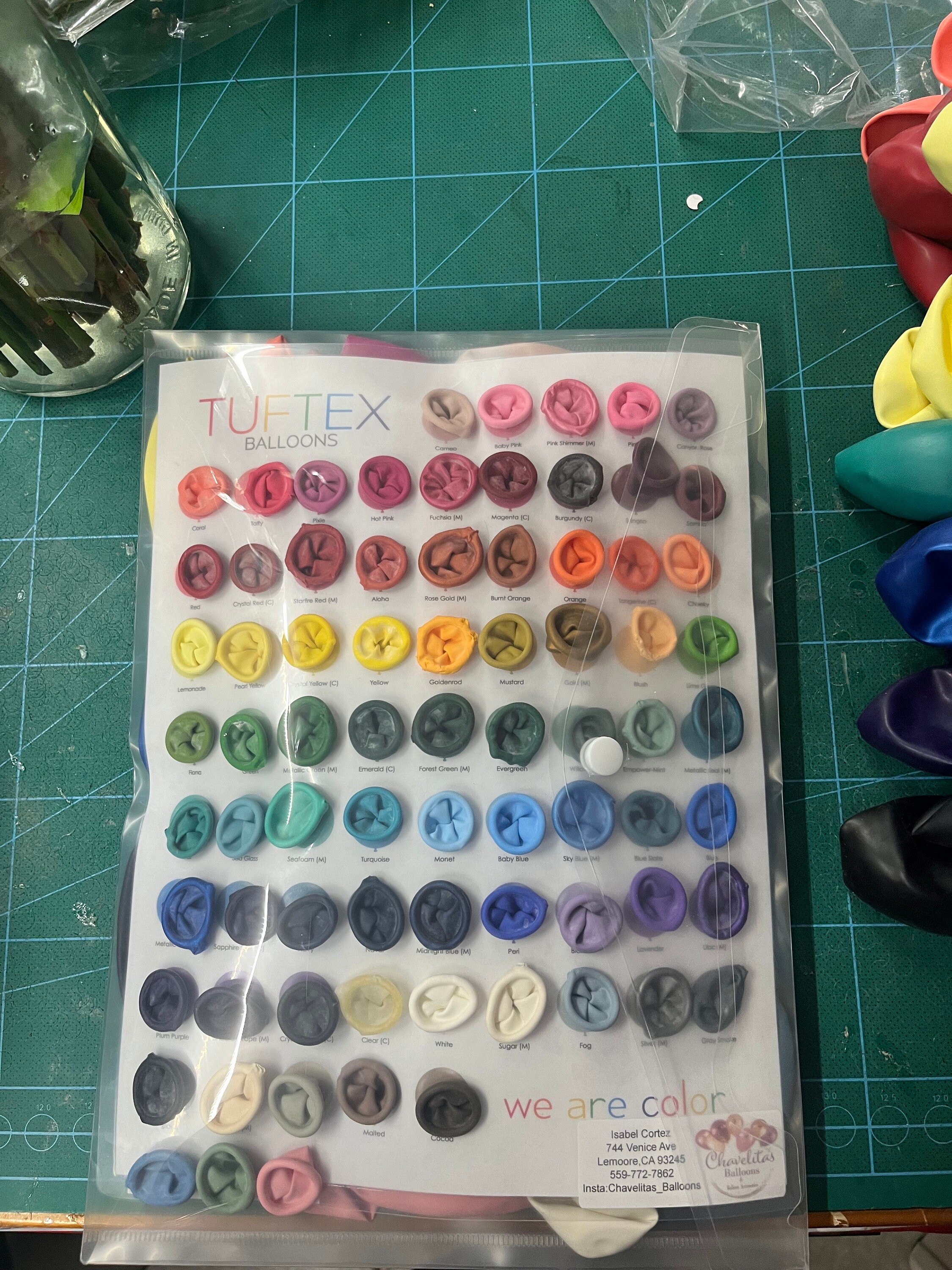 Tuftex Color Chart With 12 Balloons New Colors Included - Etsy