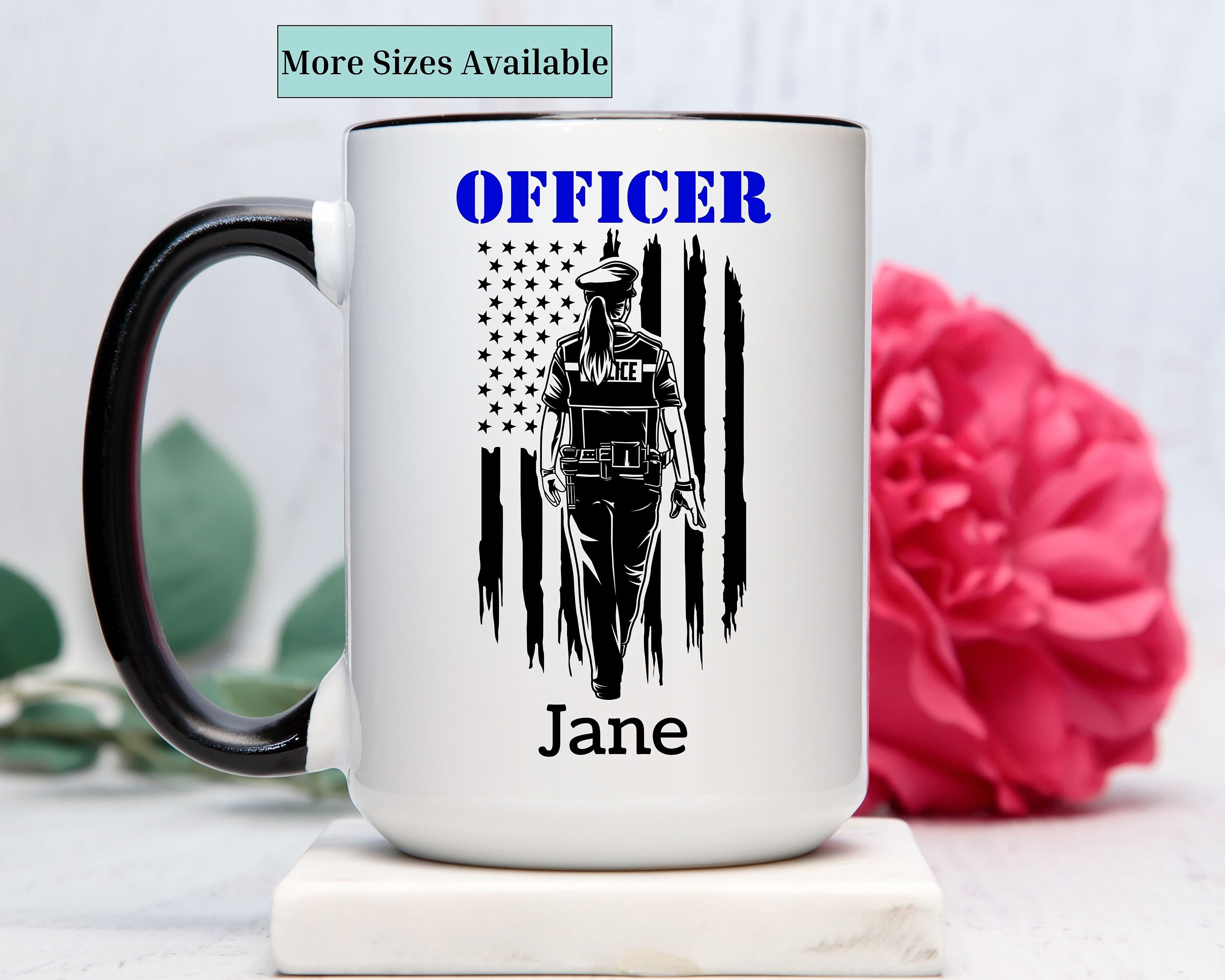 Personalized Female Police Officer Mug, Custom Police Officer Coffee ...