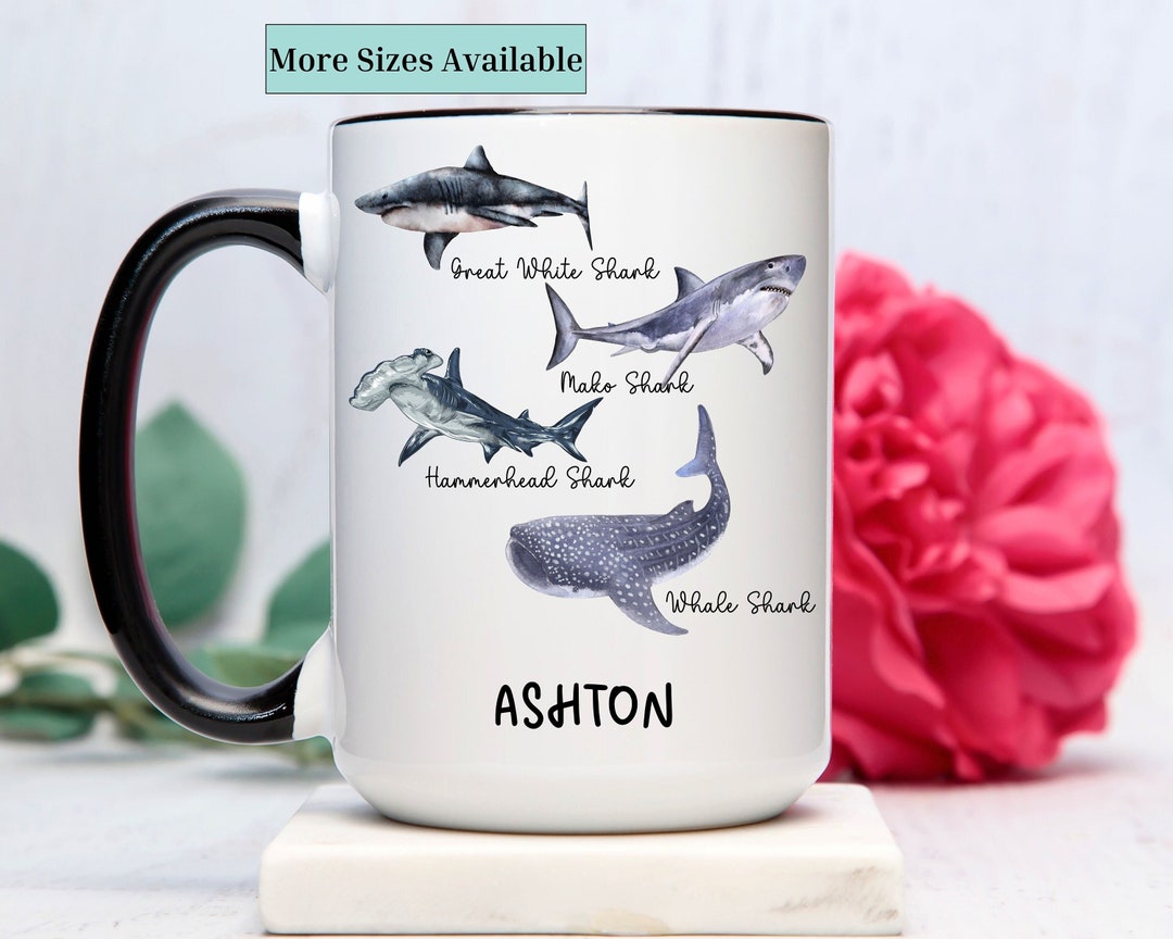 Personalized Shark Mug,custom Name Sharks Coffee Cup,sharks Lover Gifts ...