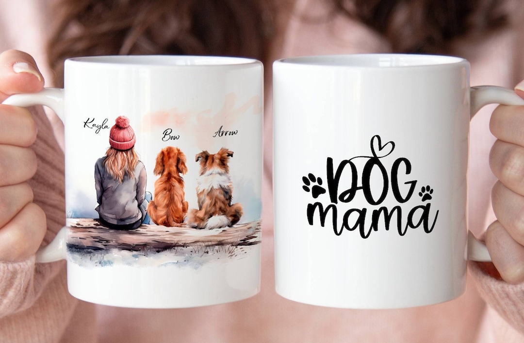 Dog Mama Mug, Winter With Dogs, Personalized Gift Coffee Mug for Her ...