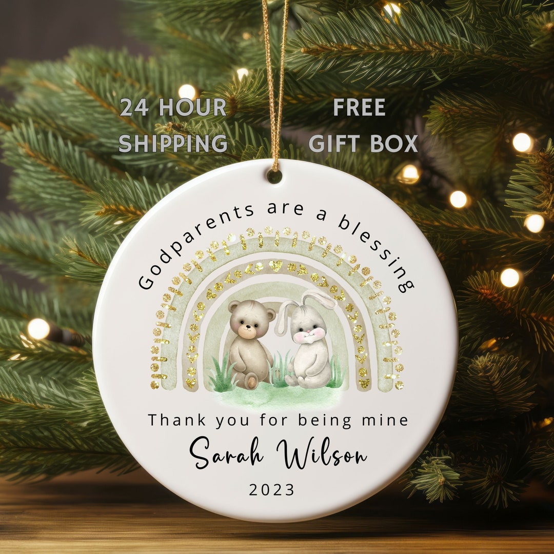Custom Godparents Ornament Gift,godmother Gift, Godfather Gift ...