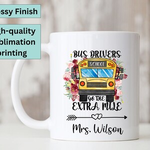Bus Driver Mug, Custom School Bus Driver Coffee Cup, School Bus Mug ...