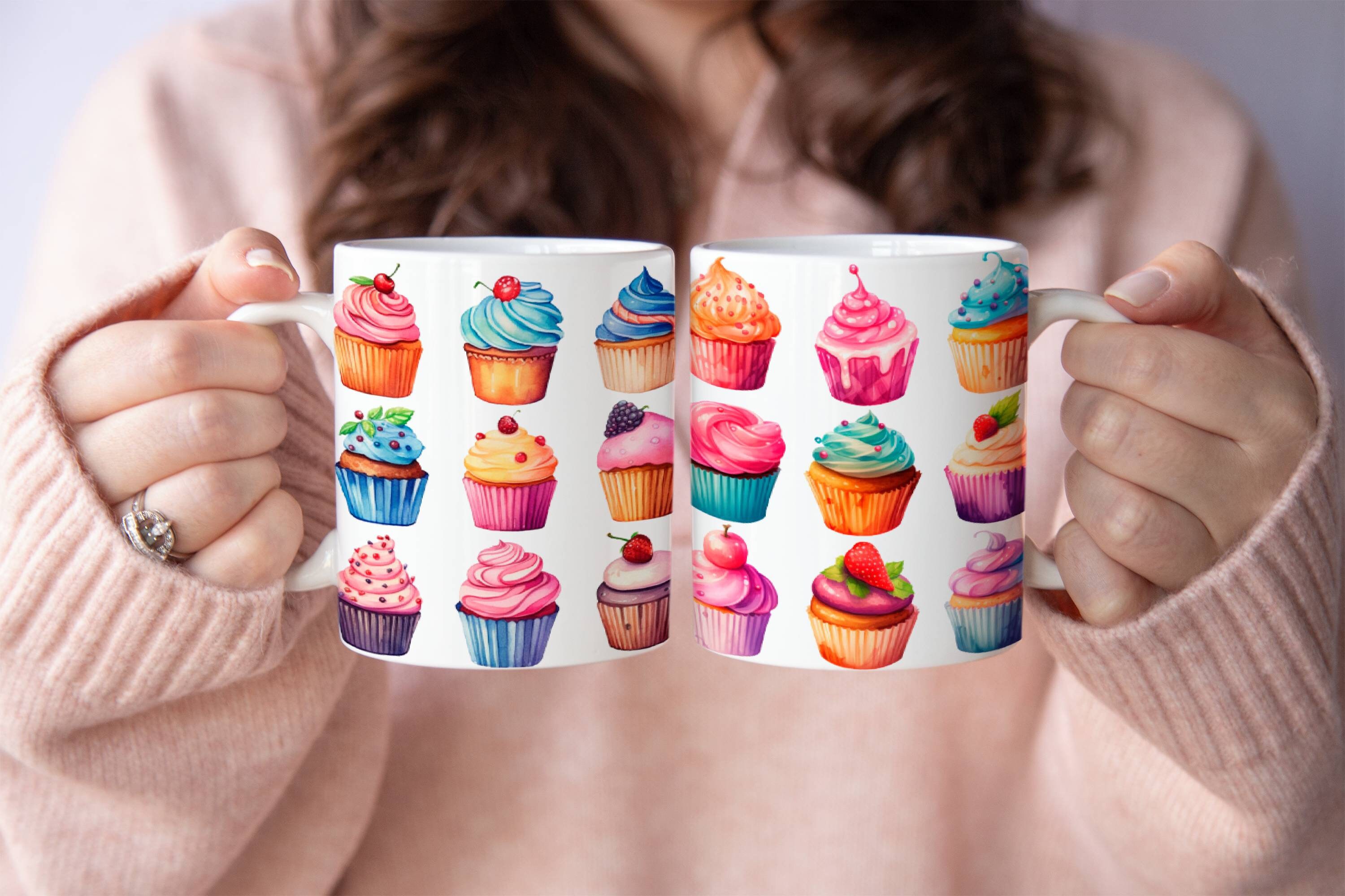 Beautiful Watercolor Cupcake Mug, Cupcake Lover Gift, Birthday Gift ...