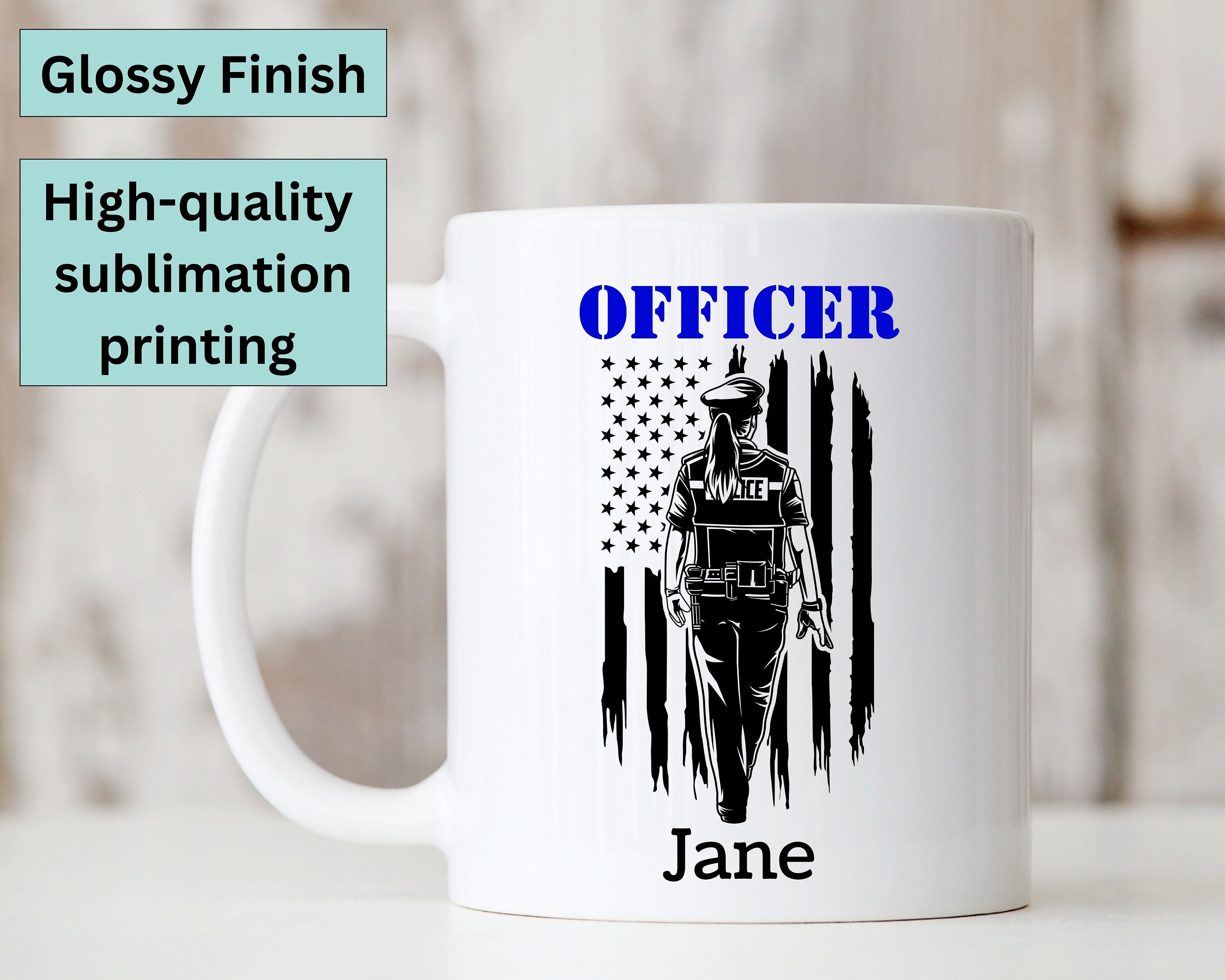 Personalized Female Police Officer Mug Custom Police Officer Coffee