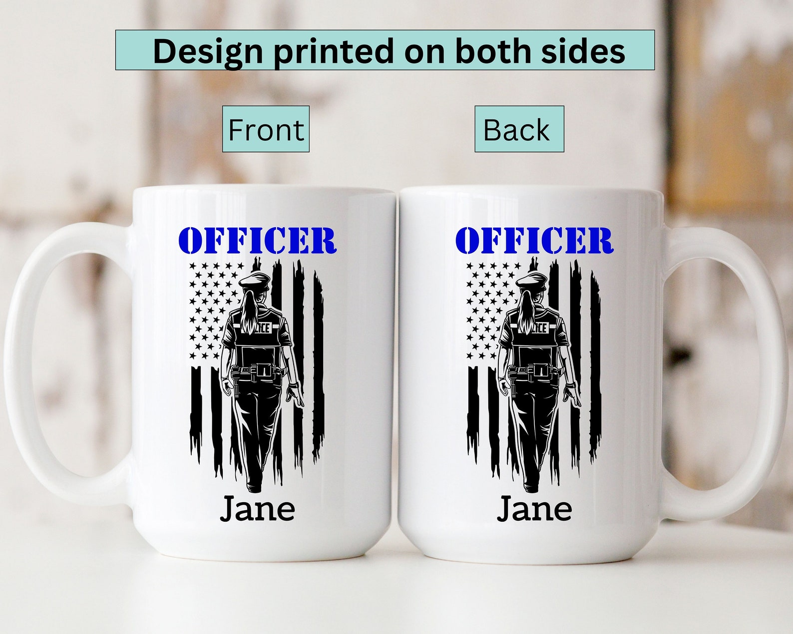 Personalized Female Police Officer Mug Custom Police Officer Coffee