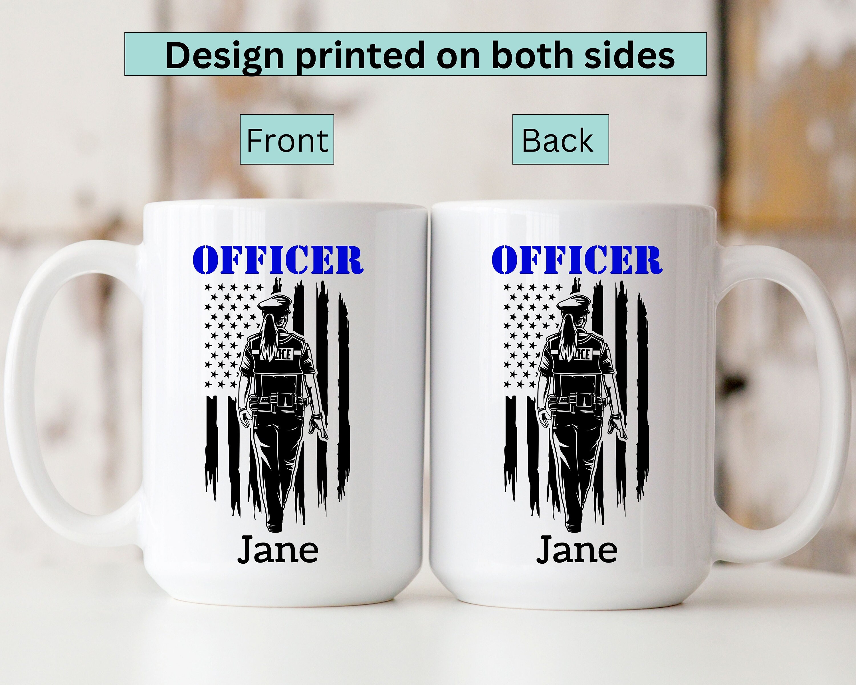 Personalized Female Police Officer Mug Custom Police Officer Coffee