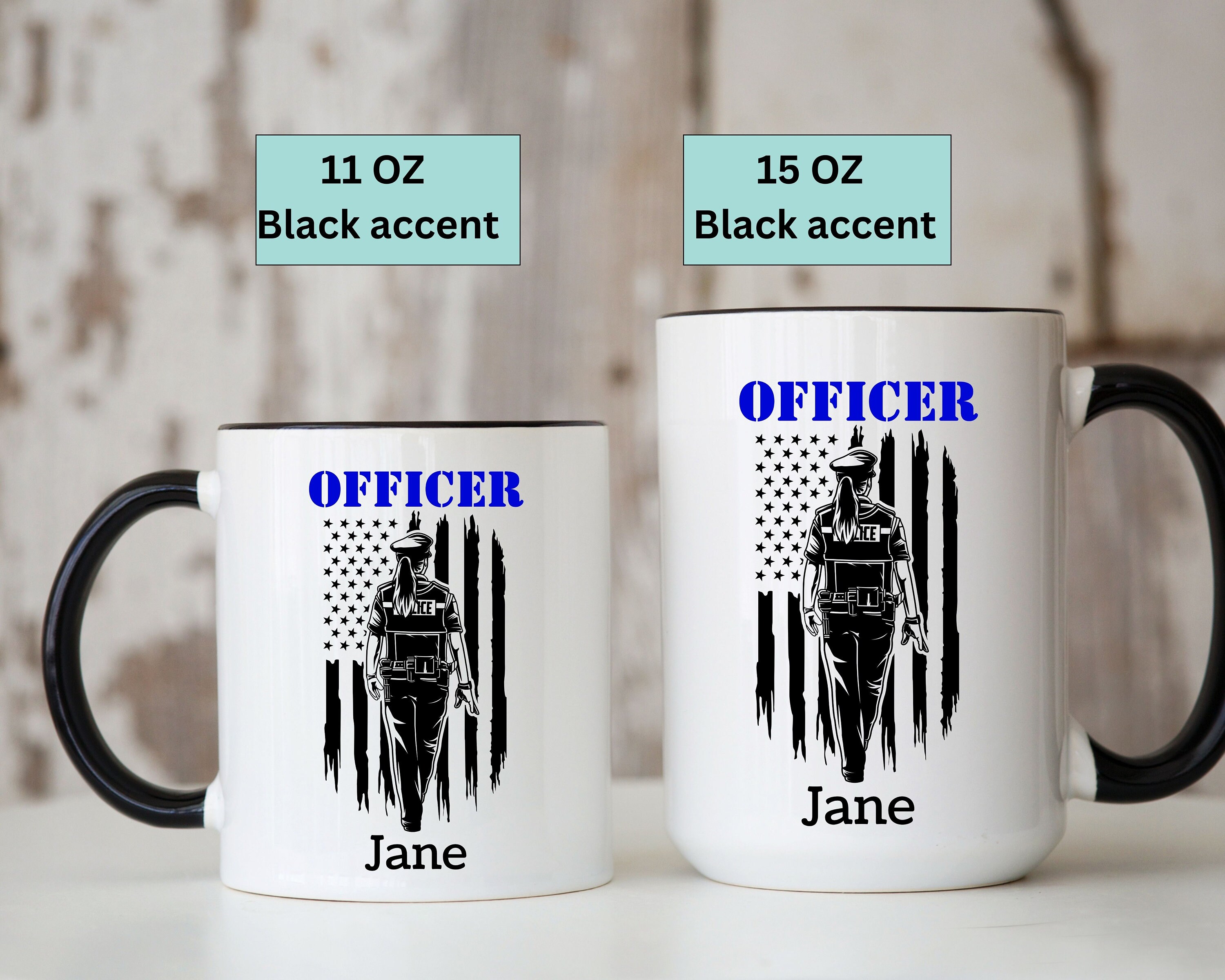 Personalized Female Police Officer Mug, Custom Police Officer Coffee ...