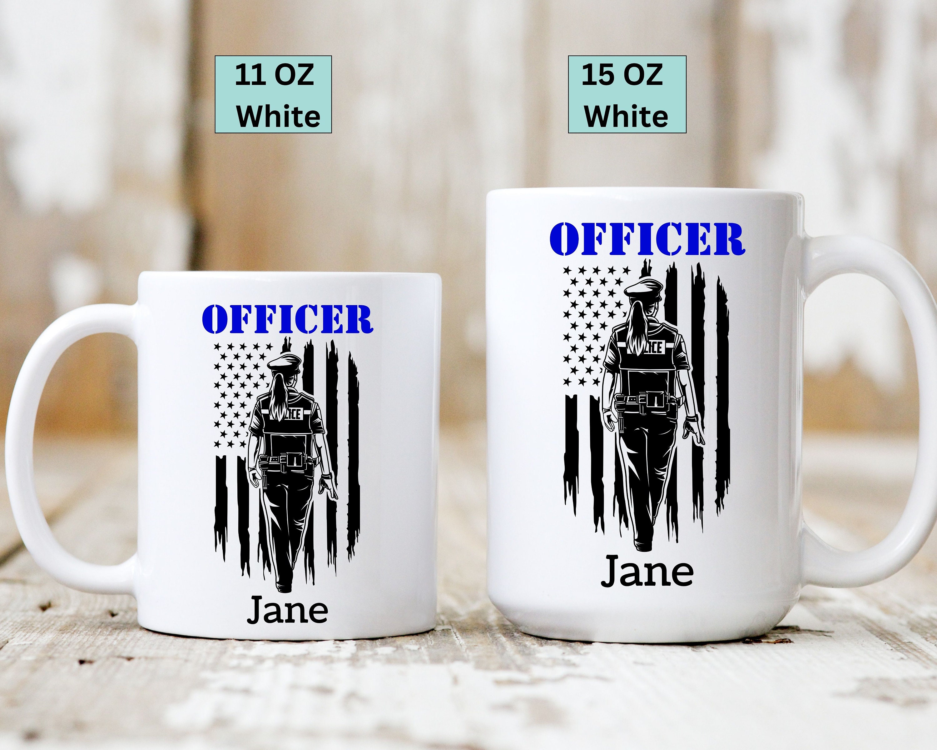 Personalized Female Police Officer Mug, Custom Police Officer Coffee ...