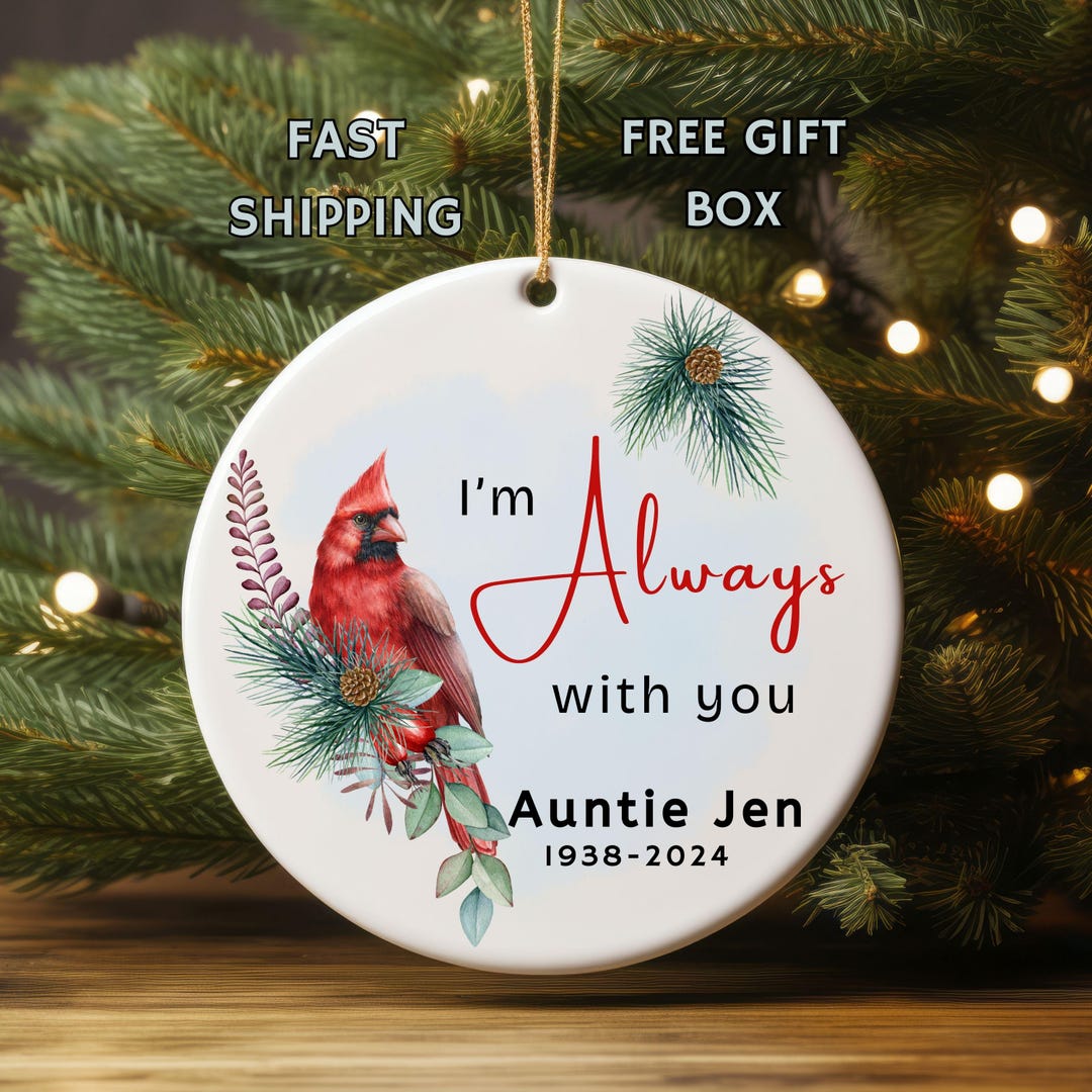 Custom Memorial Ornament, Personalized Cardinal Sympathy Memory ...