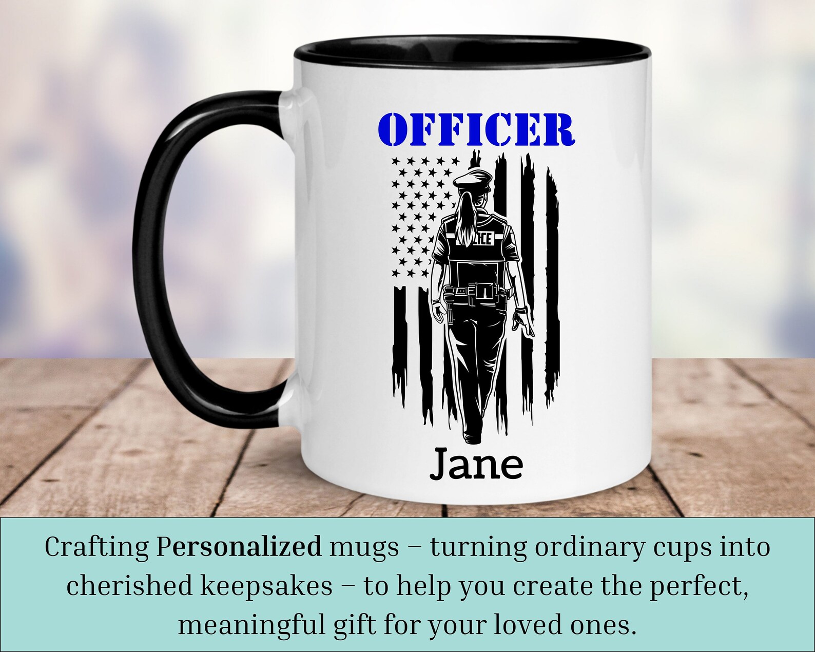Personalized Female Police Officer Mug, Custom Police Officer Coffee ...