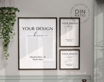3 Frame Gallery Wall Mockup Printable Art Mockup Three - Etsy