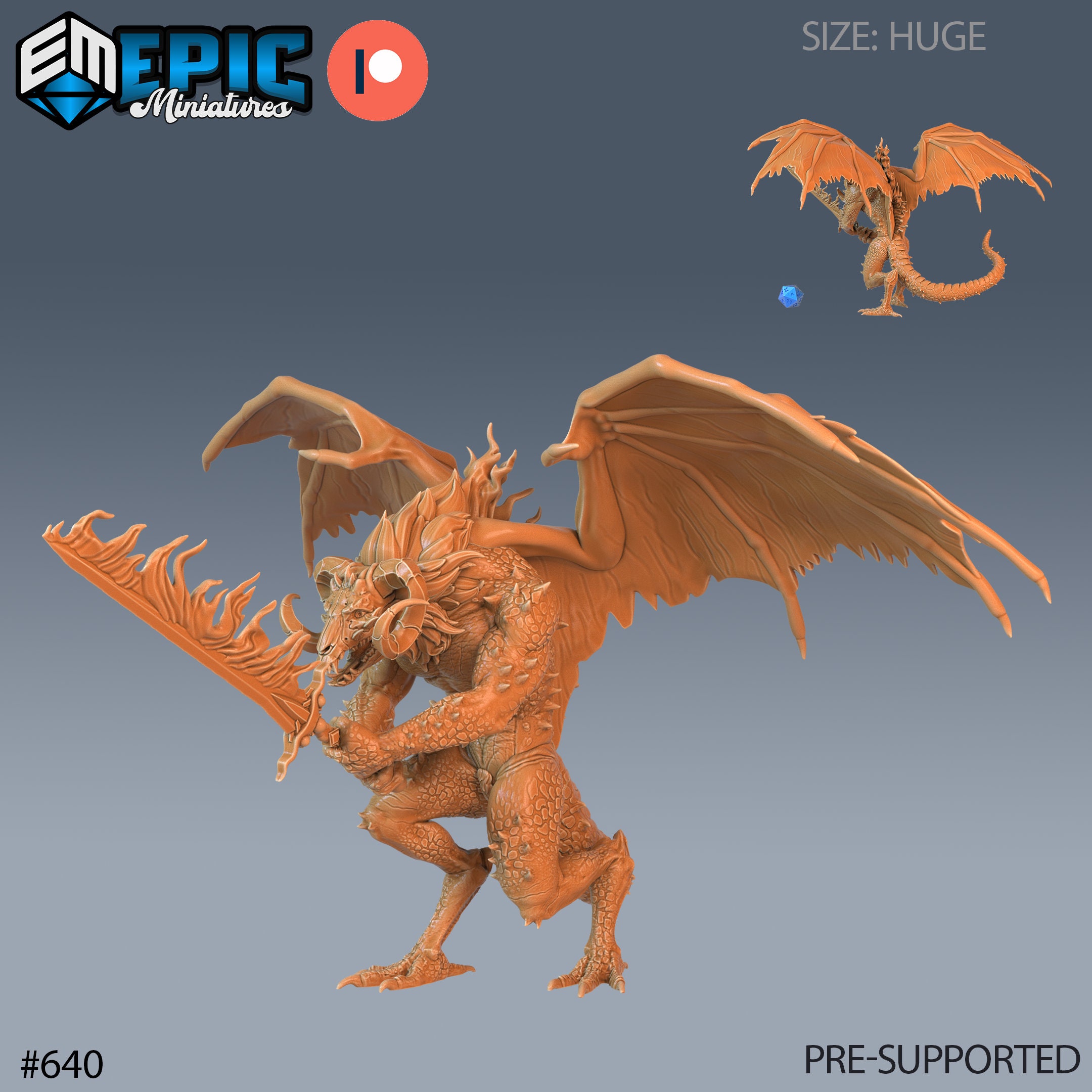 Fire Devil Balrog Balor Epic Miniatures Dungeons and Dragons 5e - Etsy