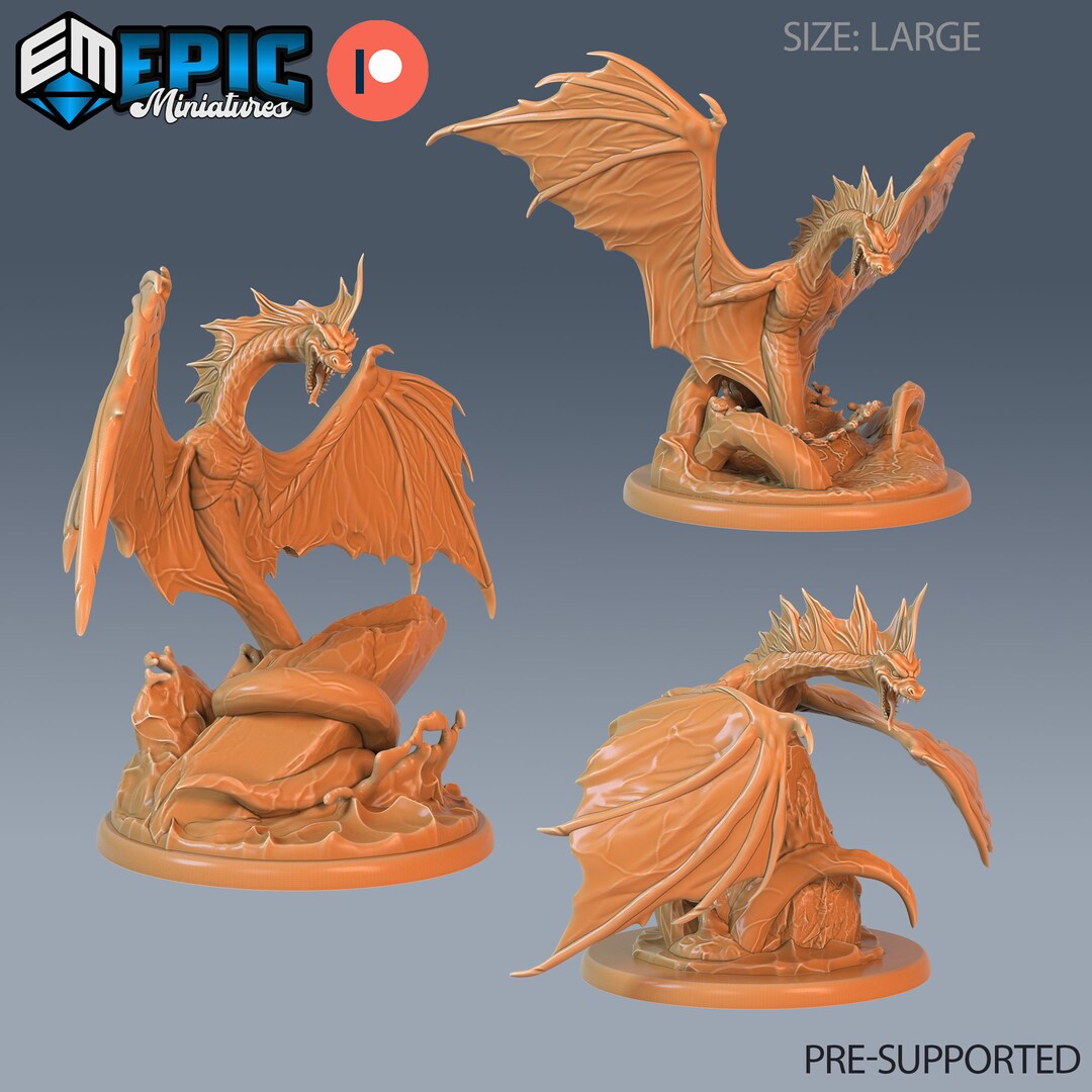 Winged Sea Serpent Dungeons and Dragons 5e Dnd Ocean - Etsy