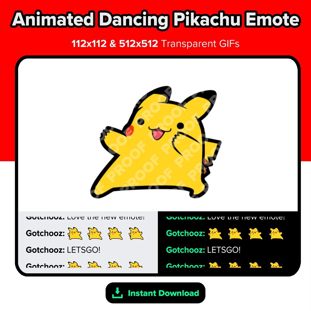 Animated Pokémon Dancing Pikachu | Pikachu Dance | Twitch Emotes ...
