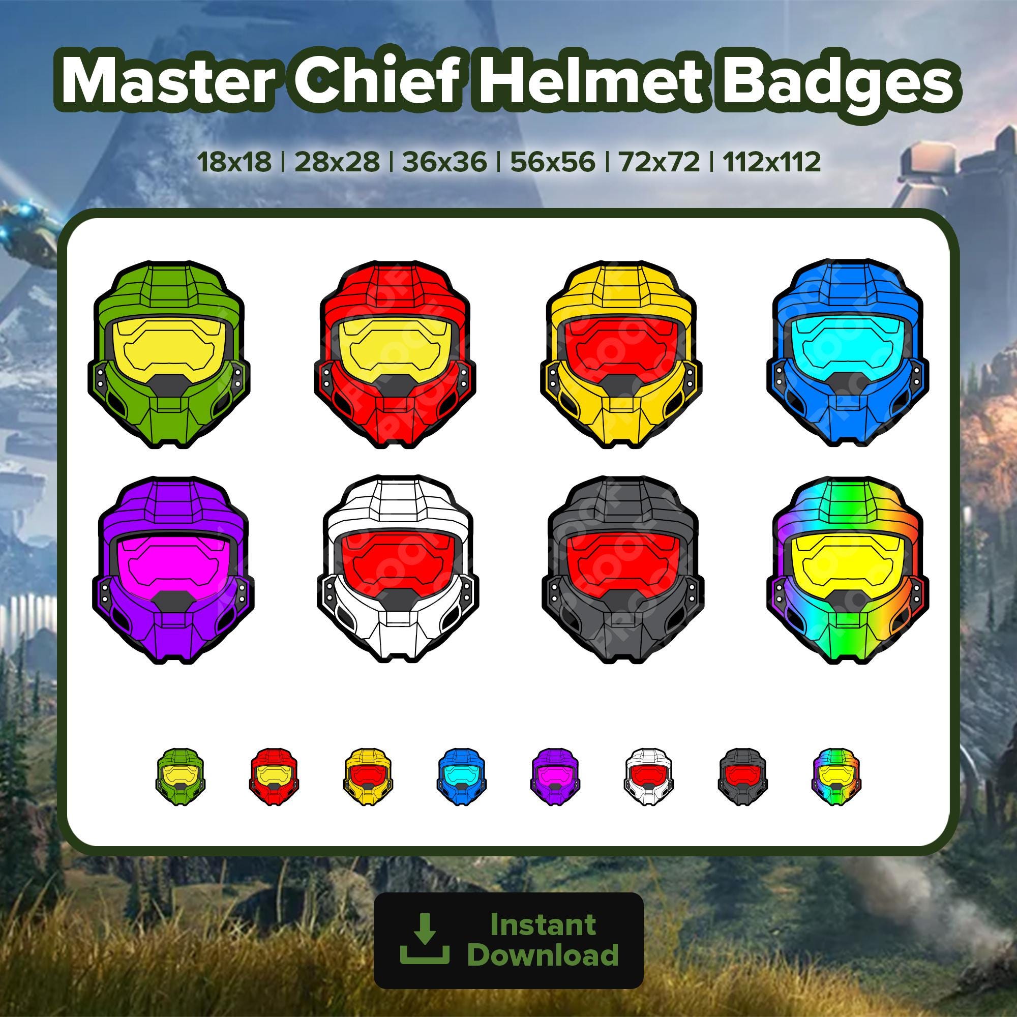 Master Chief Helmet Badges | 8x Halo Spartan Helmet/bit Badges for ...