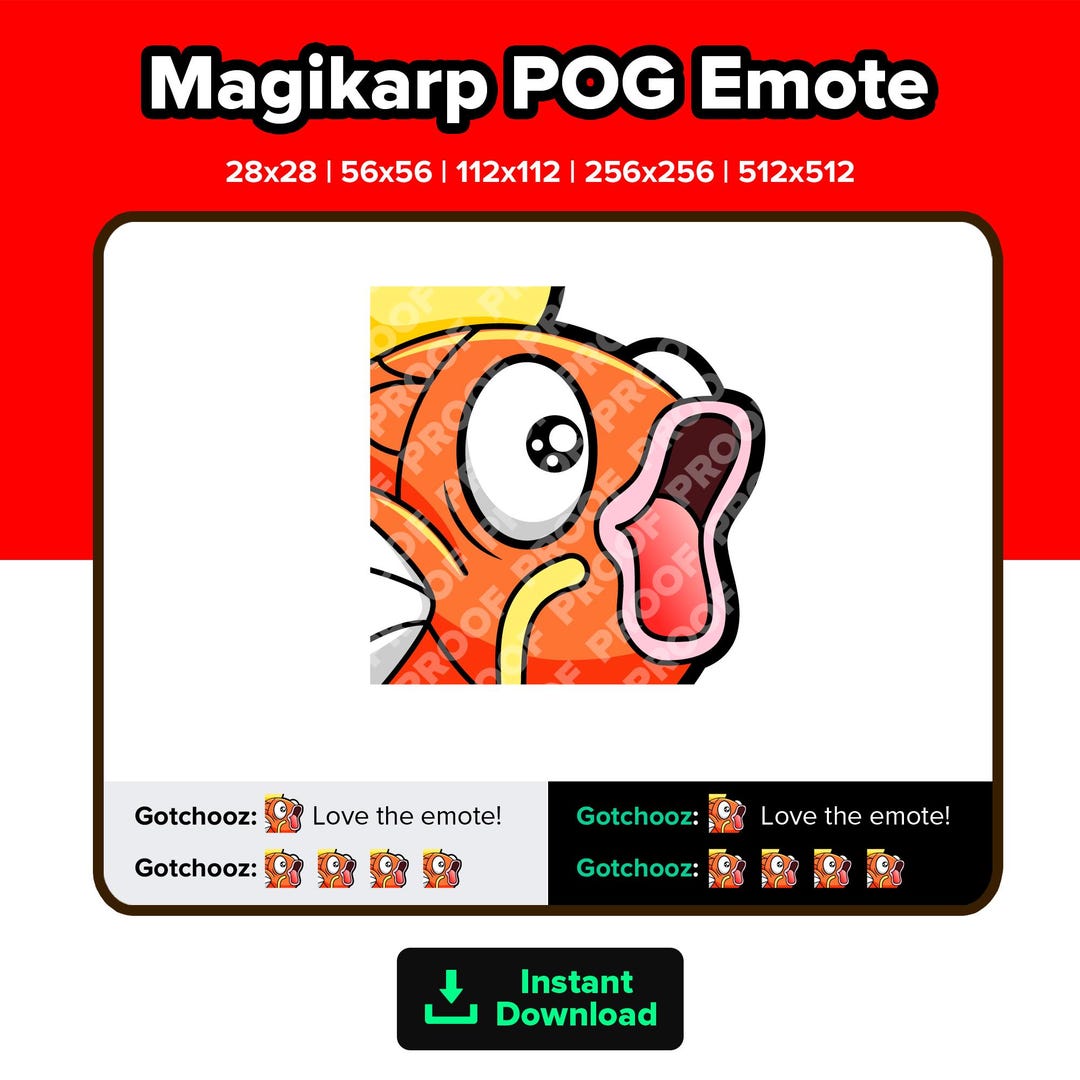 Magikarp POG Twitch Emote for Streaming | Youtube Emotes, Discord ...