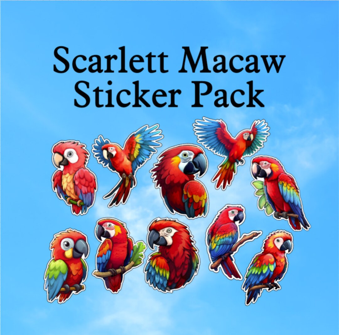 Scarlet Macaw Sticker Pack - Etsy