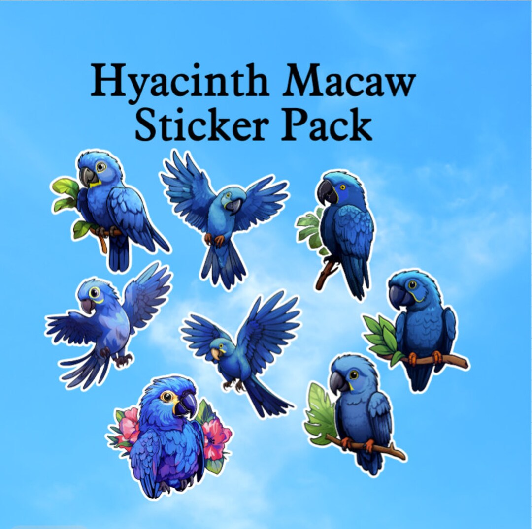 Hyacinth Macaw Sticker Pack - Etsy
