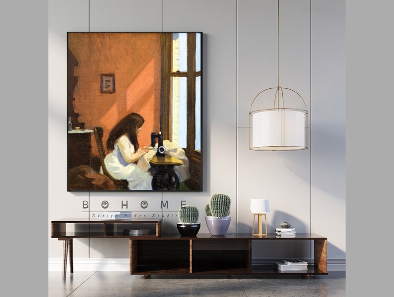 Edward Hopper, Girl at the Sewing Machine, Digital Download, 300 Dpi ...