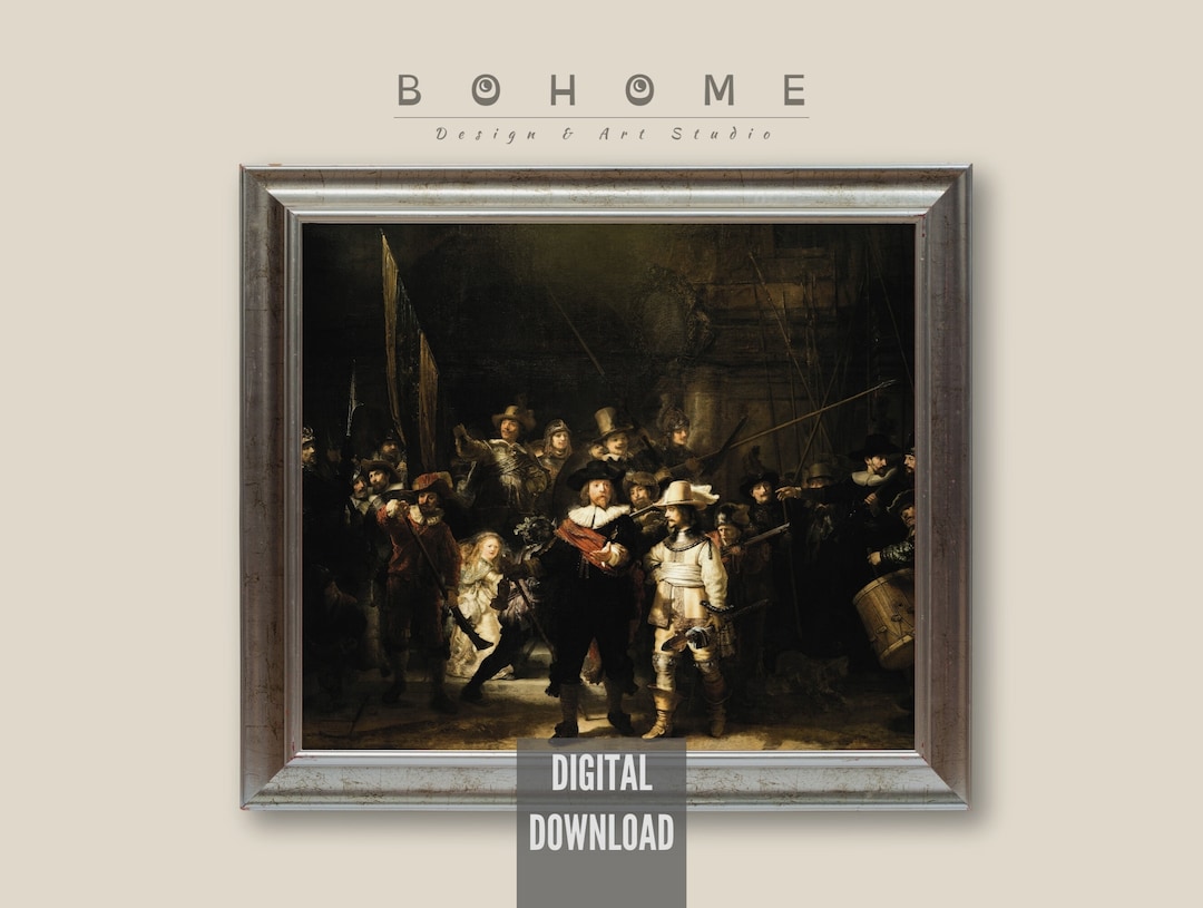 Rembrandt's Night Watch Print, Dutch Oil Painting (digital Download) - Etsy