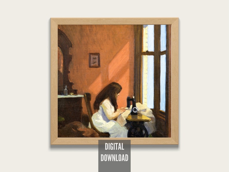 Edward Hopper, Girl at the Sewing Machine, Digital Download, 300 Dpi ...
