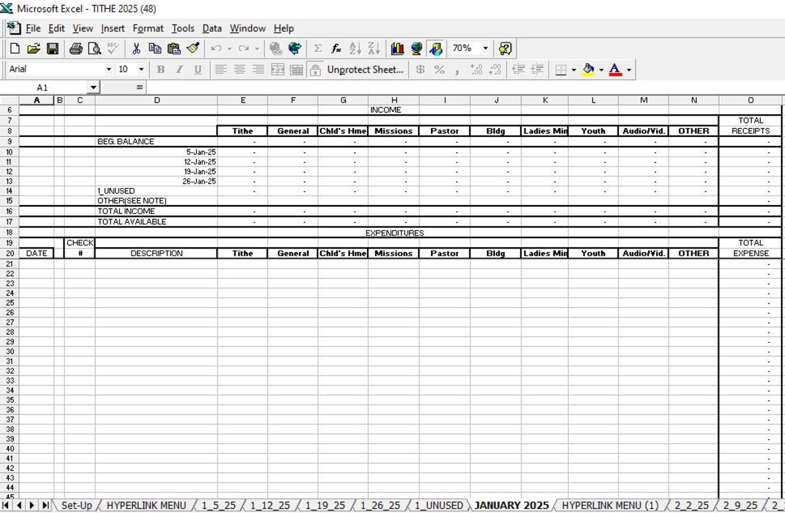 2023 Tithe Spreadsheet. SIMPLE, to the Point, Input Tithe Donations ...