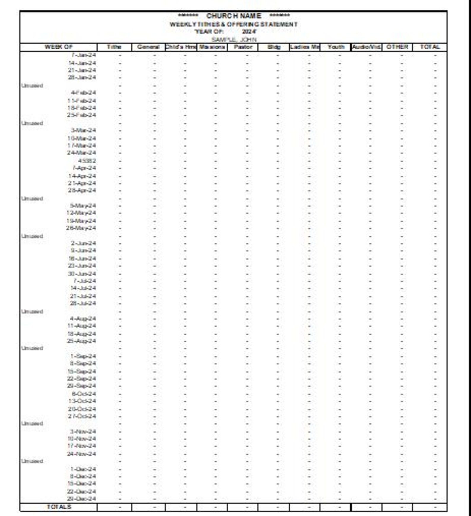 2023 Tithe Spreadsheet. SIMPLE, to the Point, Input Tithe Donations ...
