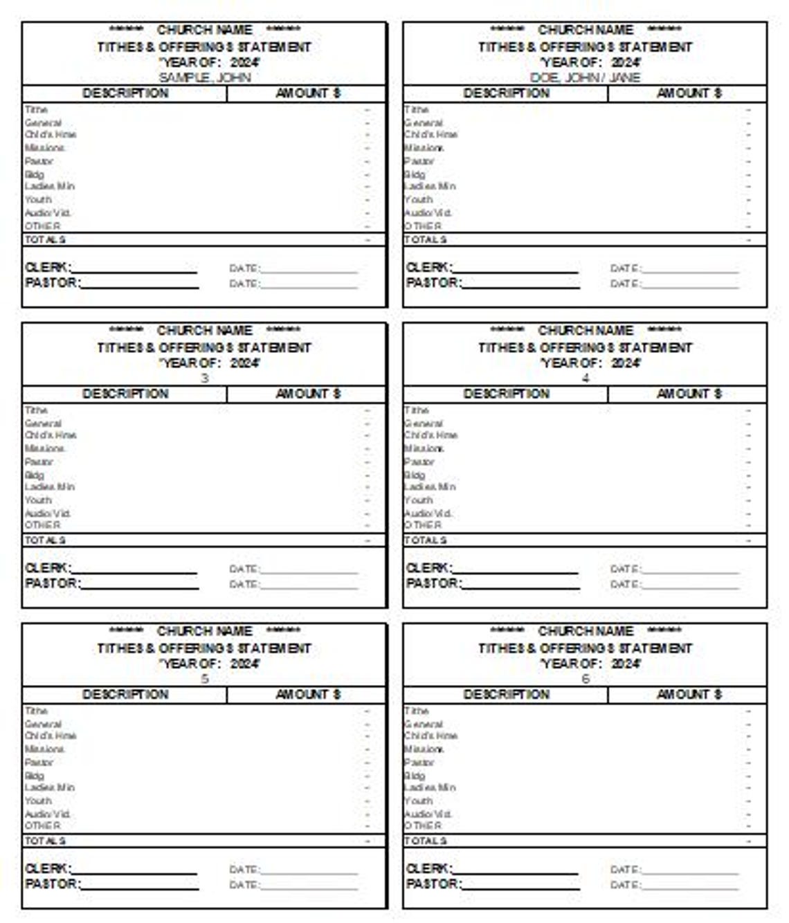 2023 Tithe Spreadsheet. SIMPLE, to the Point, Input Tithe Donations, Offerings, Bills, Year-end ...
