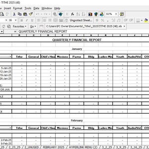 New 2025 Tithe Spreadsheet. SIMPLE, to the Point, Input Tithe Donations ...